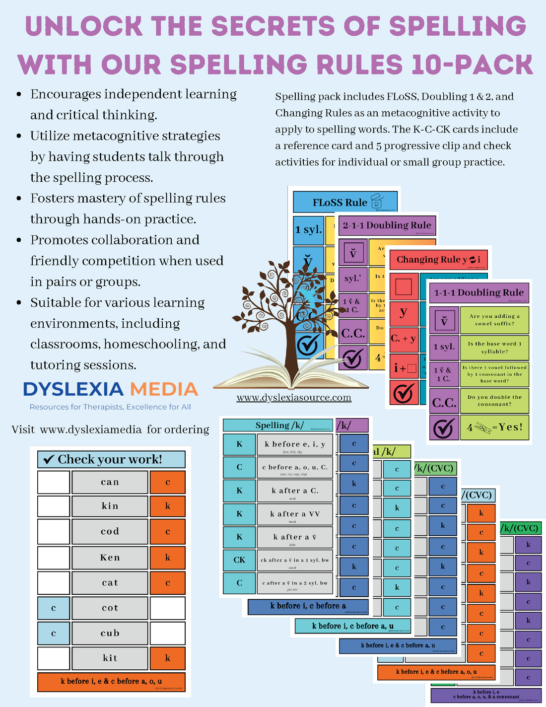 Clip and check spelling practice – Dyslexia Media, LLC